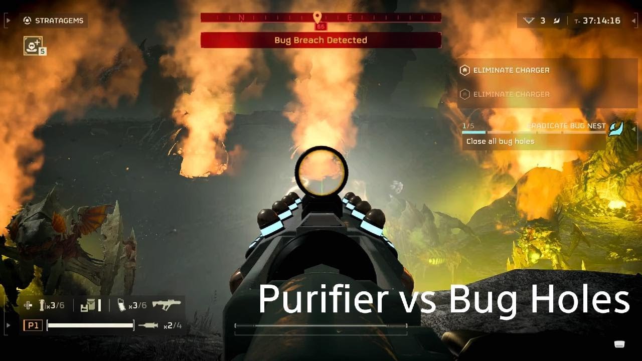 Purifier vs Bug Holes - HELLDIVERS 2 - YouTube