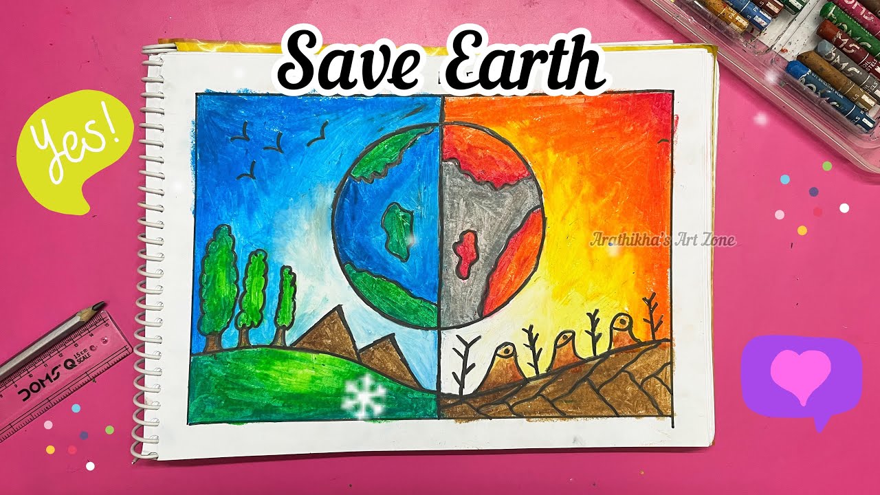Save Earth | Plant Trees | Say No To Deforestation | Easy Drawings For ...