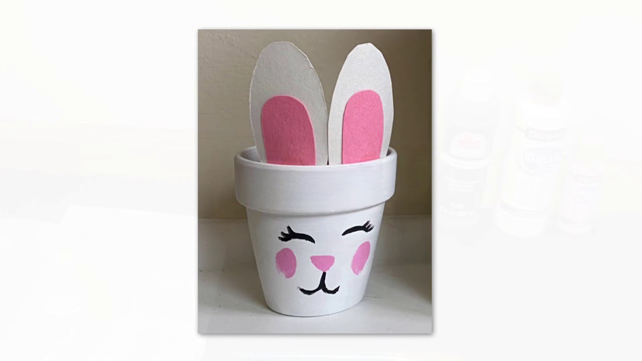 Easter bunny flower pot craft - YouTube