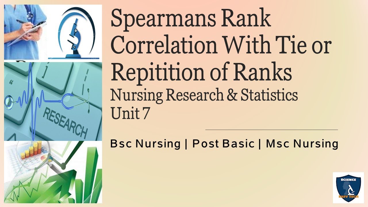 Spearmans rank correlation with tie or repitition of ranks|Unit 7|Part ...