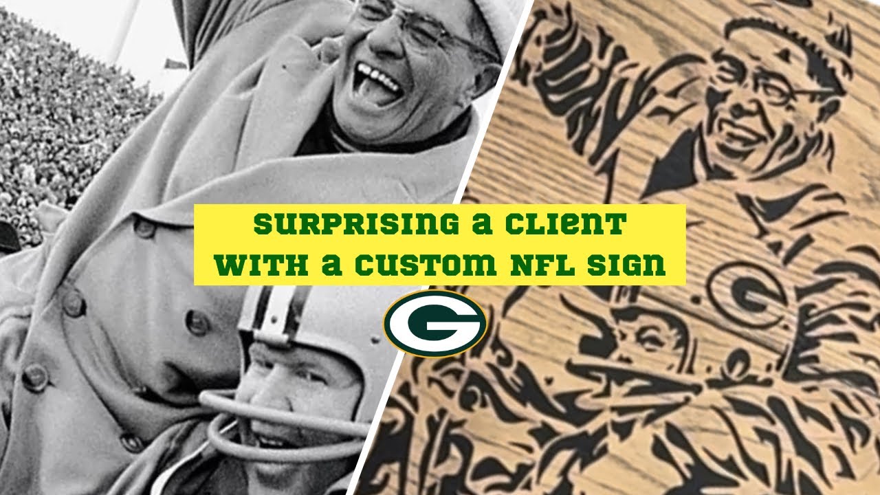 Green Bay Packers | Custom Hardwood Sign for Our Client! - YouTube