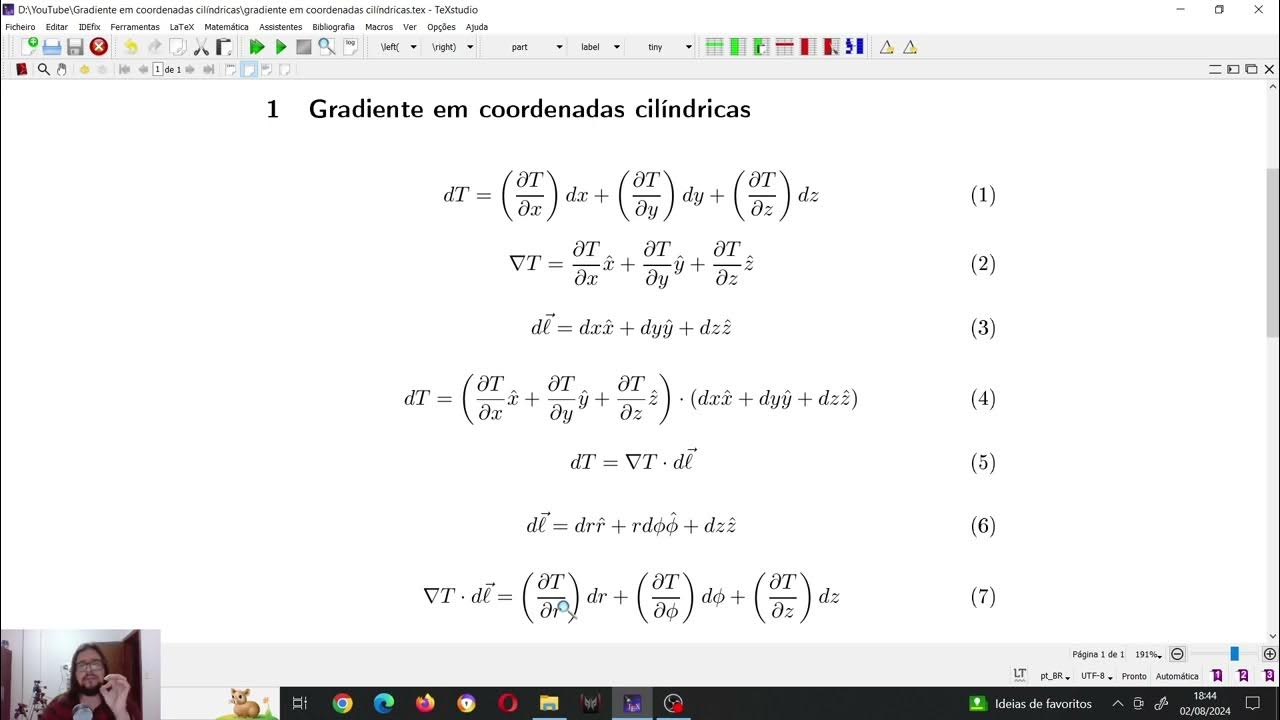 Gradiente em coordenadas cilíndricas - YouTube