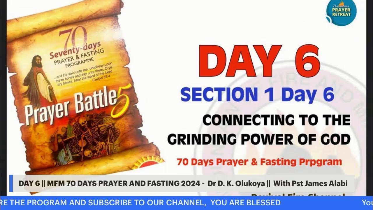 DAY 6 || MFM 70 DAYS PRAYER & FASTING 2024 (SECTION 1 DAY 6) || 10/08/2024 || DAY 1372 - YouTube