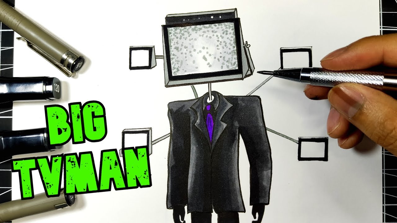COMO DIBUJAR a BIG TV MAN de SKIBIDI TOILET FÁCIL | PASO A PASO | drawing skibidi toilet BOSS ...
