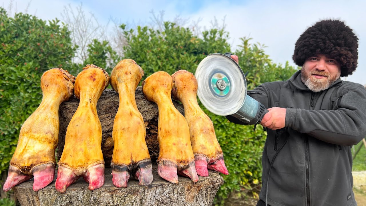 10 Hours Of Cooking Huge Beef Legs for Broth! Caucasian Cuisine Soup ...
