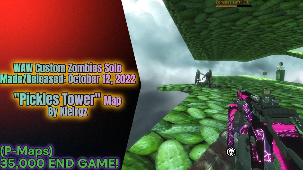 WAW Custom Zombies Solo "Pickles Tower" Map Completed - YouTube