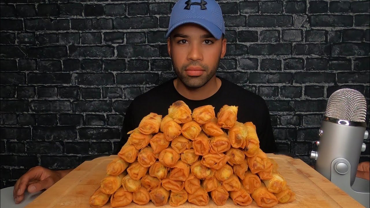 (ASMR) SPRING ROLLS MUKBANG - YouTube
