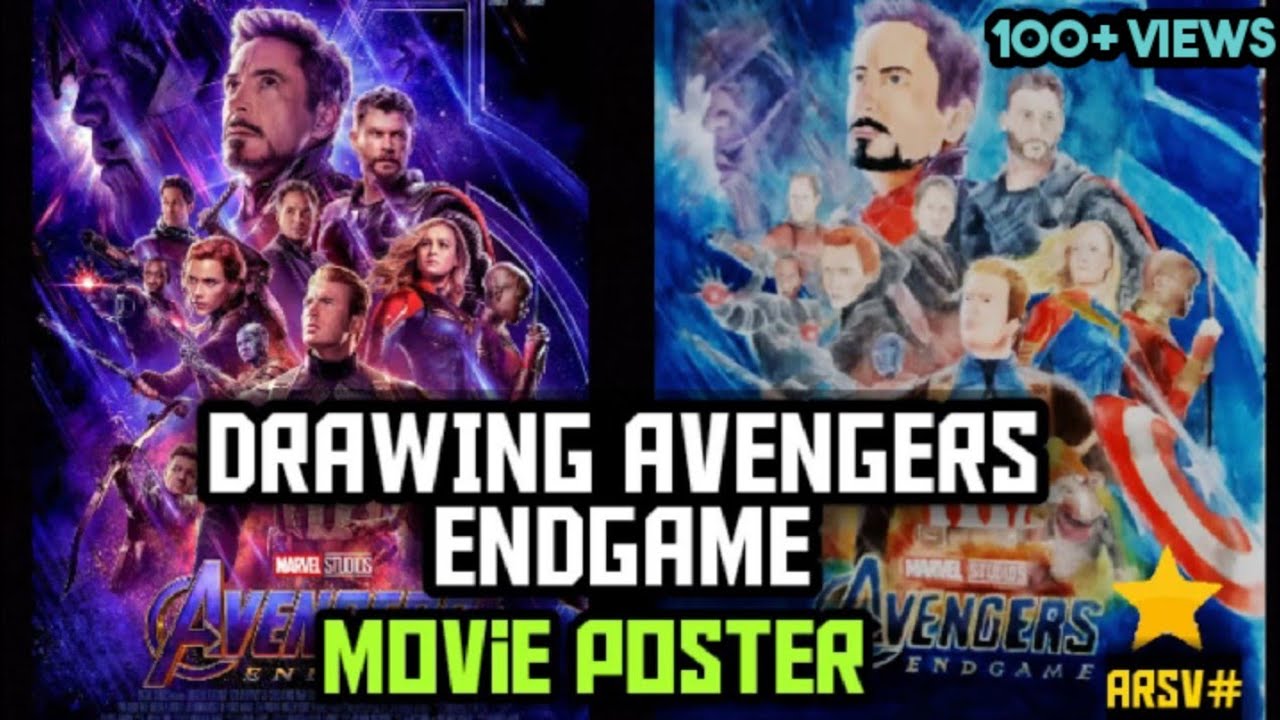 Drawing 'Marvel Avengers Endgame Movie poster' - Watercolour! - YouTube