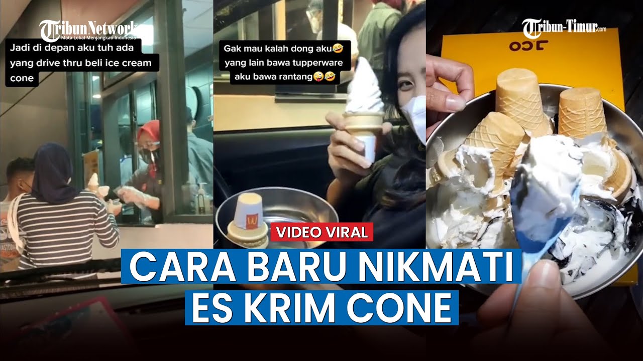 Viral Es Krim Geprek, Cara Baru Nikmati Es Krim Cone, Sudah Pernah Coba ...
