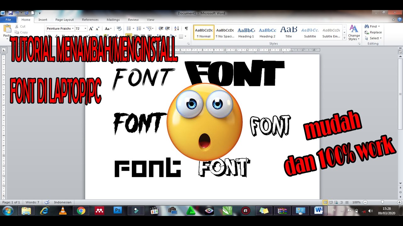 Tutorial Menambahkan atau Menginstall Font Baru di Laptop/PC - YouTube