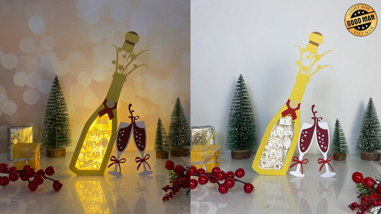 How To Make Paper Cut Champagne Box - YouTube