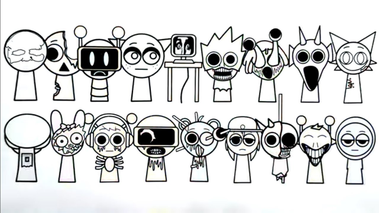 Super coloring characters from Sprunki, friends let's take a look ...