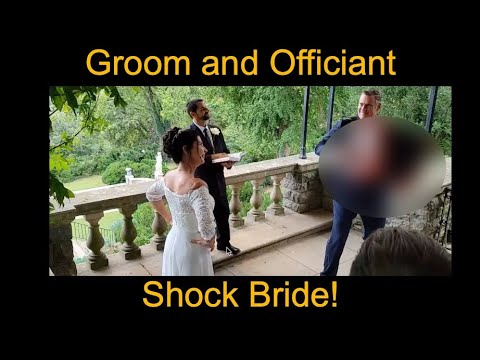 Groom and officiant shock bride with surprise - YouTube