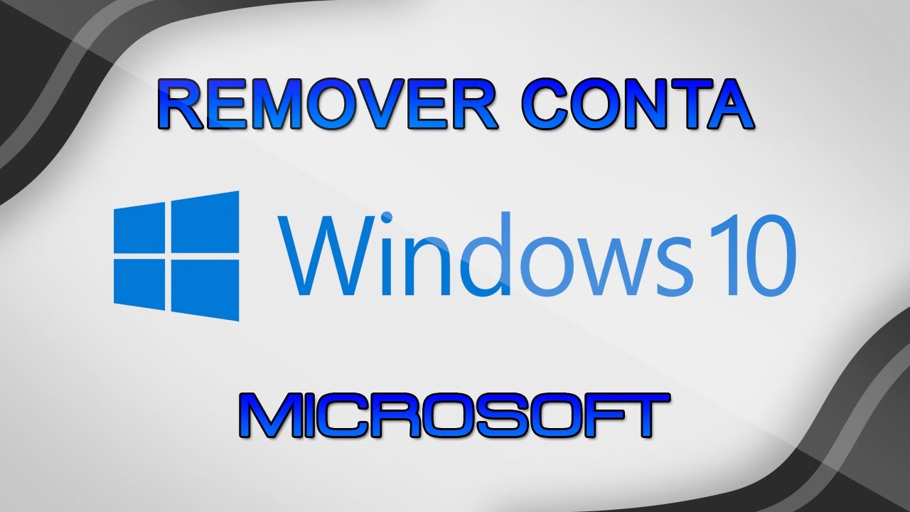 Como remover conta microsoft no Windows 10 e fazer login com conta local - YouTube