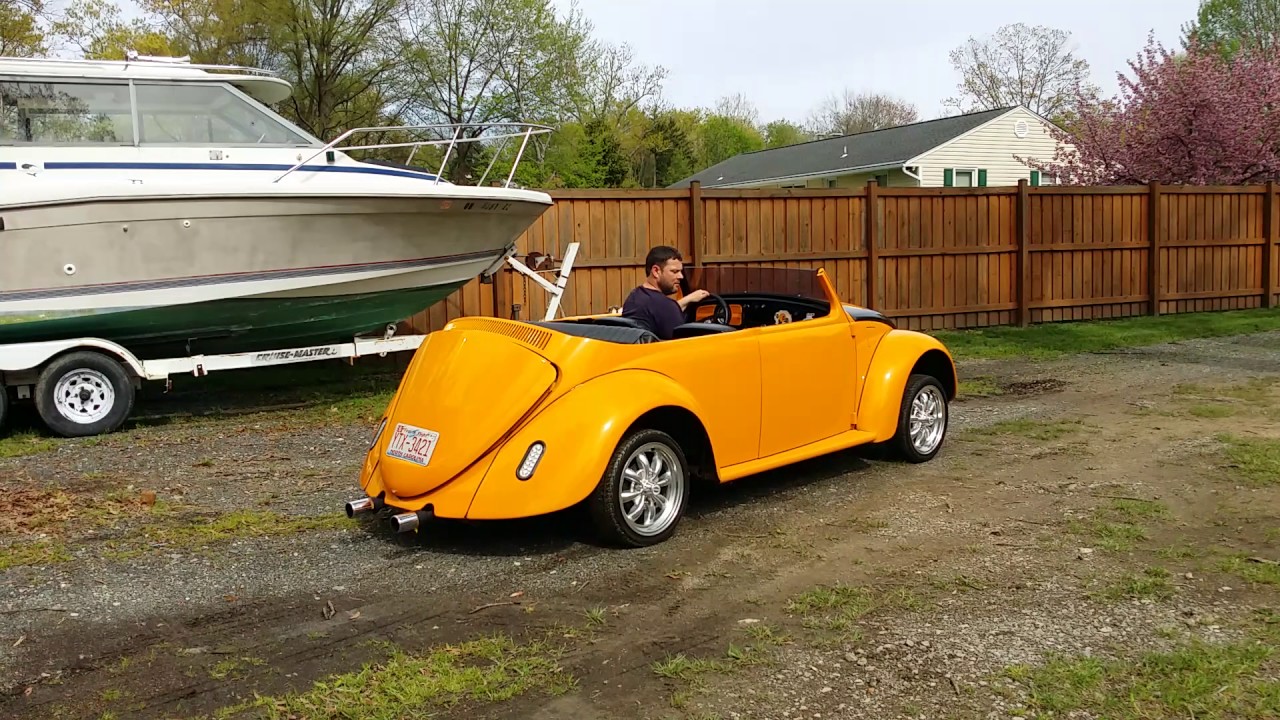 VW Bagged Bug Custom Vert slammed beetle lowrider - YouTube