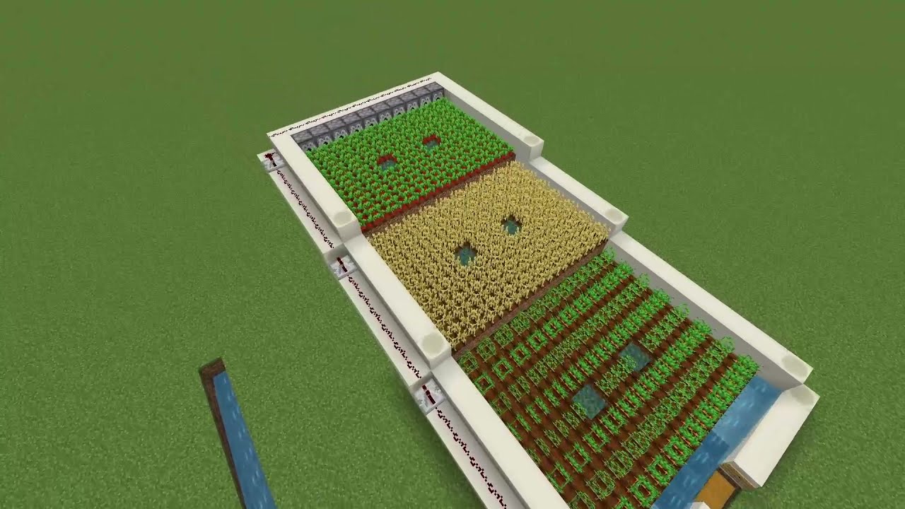 Super Easy Redstone Crop Farm~ (Minecraft bedrock) Redstone Basics ...