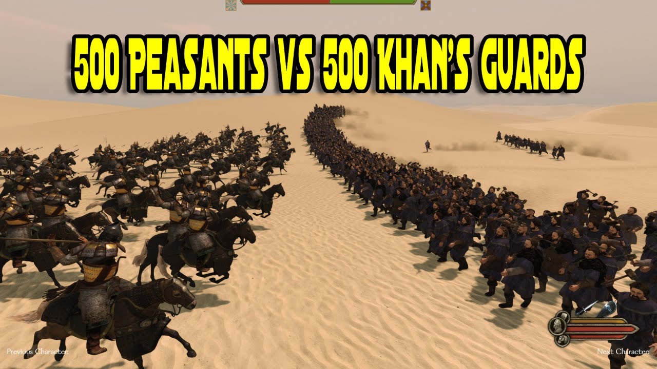 500 Peasants vs 100 Khan's Guards (Melee Only) - Mount & Blade 2 ...