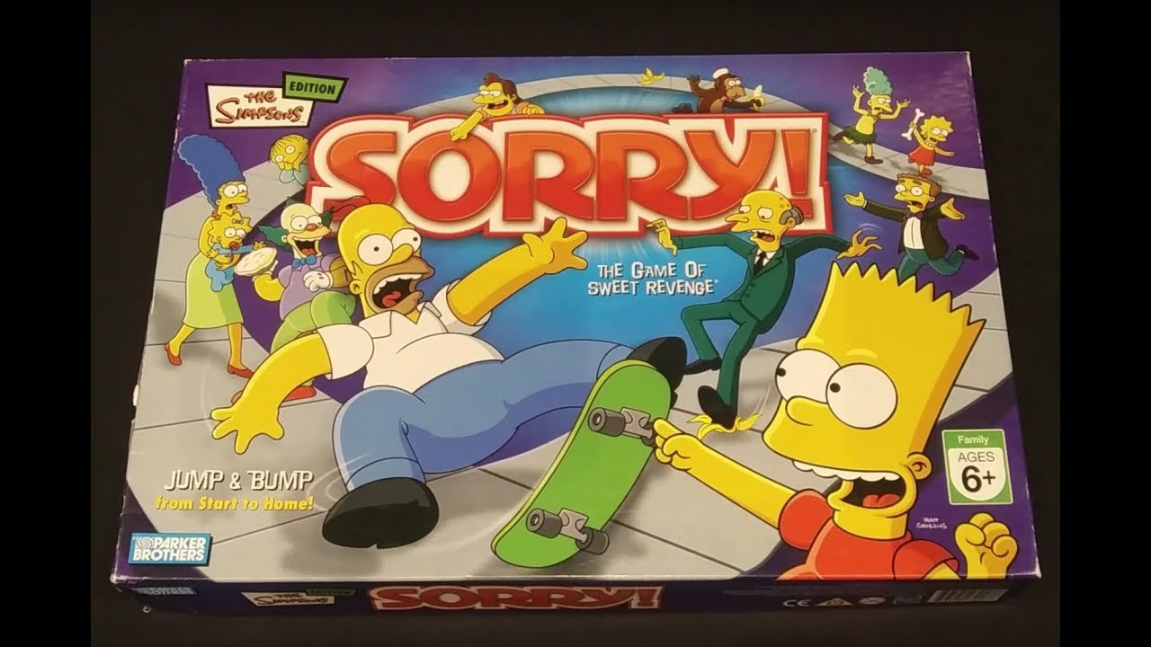 The Simpson's Edition SORRY! Board Game - YouTube