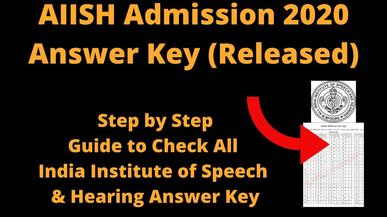 AIISH Admission 2020 Answer Key (Released) -Check All India Institute ...