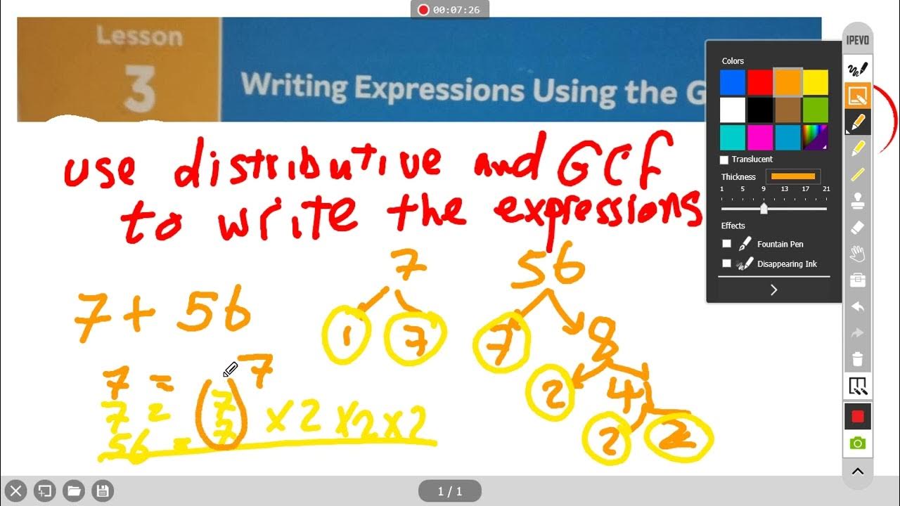 Writing Expressions Using the G C F - YouTube