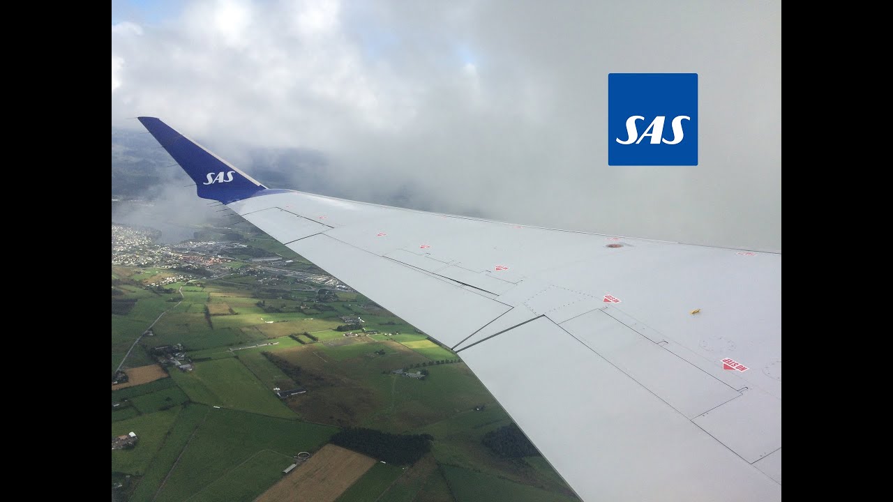 SAS Bombardier CRJ 900 Sunny Approach and Landing in Copenhagen - YouTube