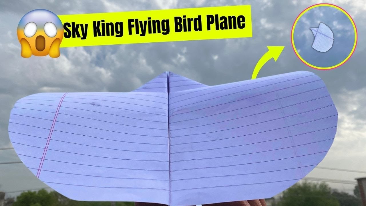 Unbelievable! Master How To Make a Sky King Paper Flying Bird Plane ...