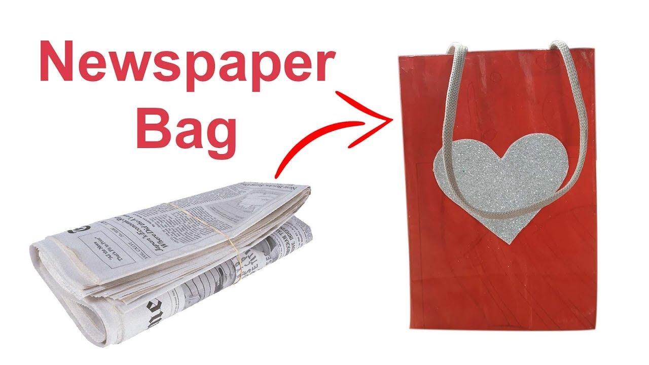 How To Make Paper Bag With Newspaper | DIY Newspaper Bag | - YouTube