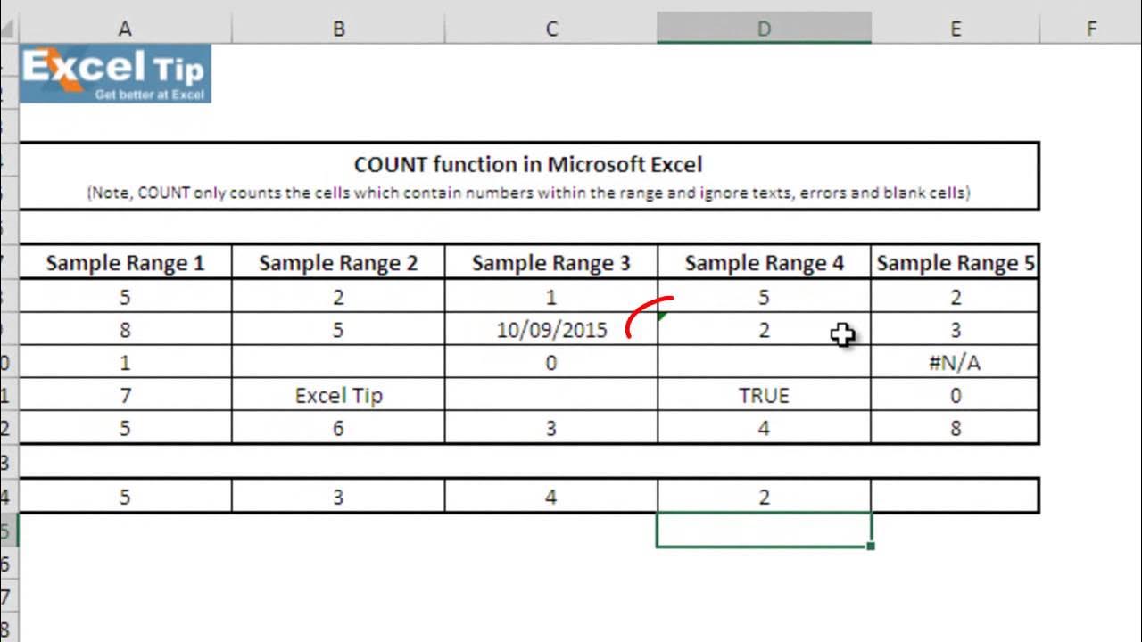 How to use COUNT function in Excel - YouTube