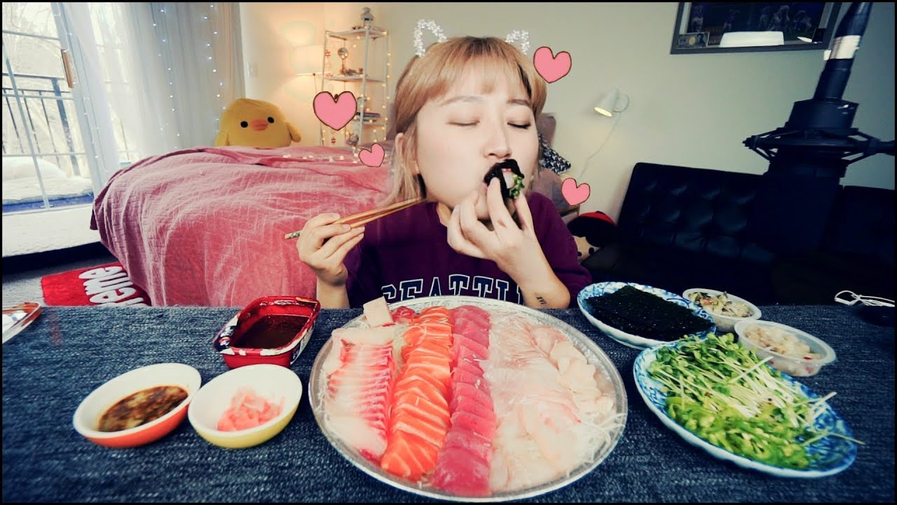 All This For 25 Cheapest Sushi Sashimi Mukbang Keemi★ Youtube