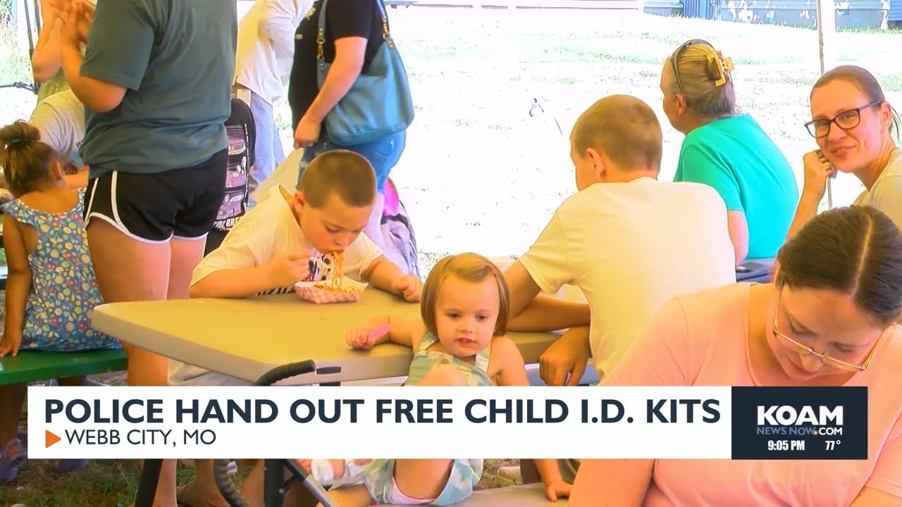 Webb City police hand out free child I.D. kits - YouTube