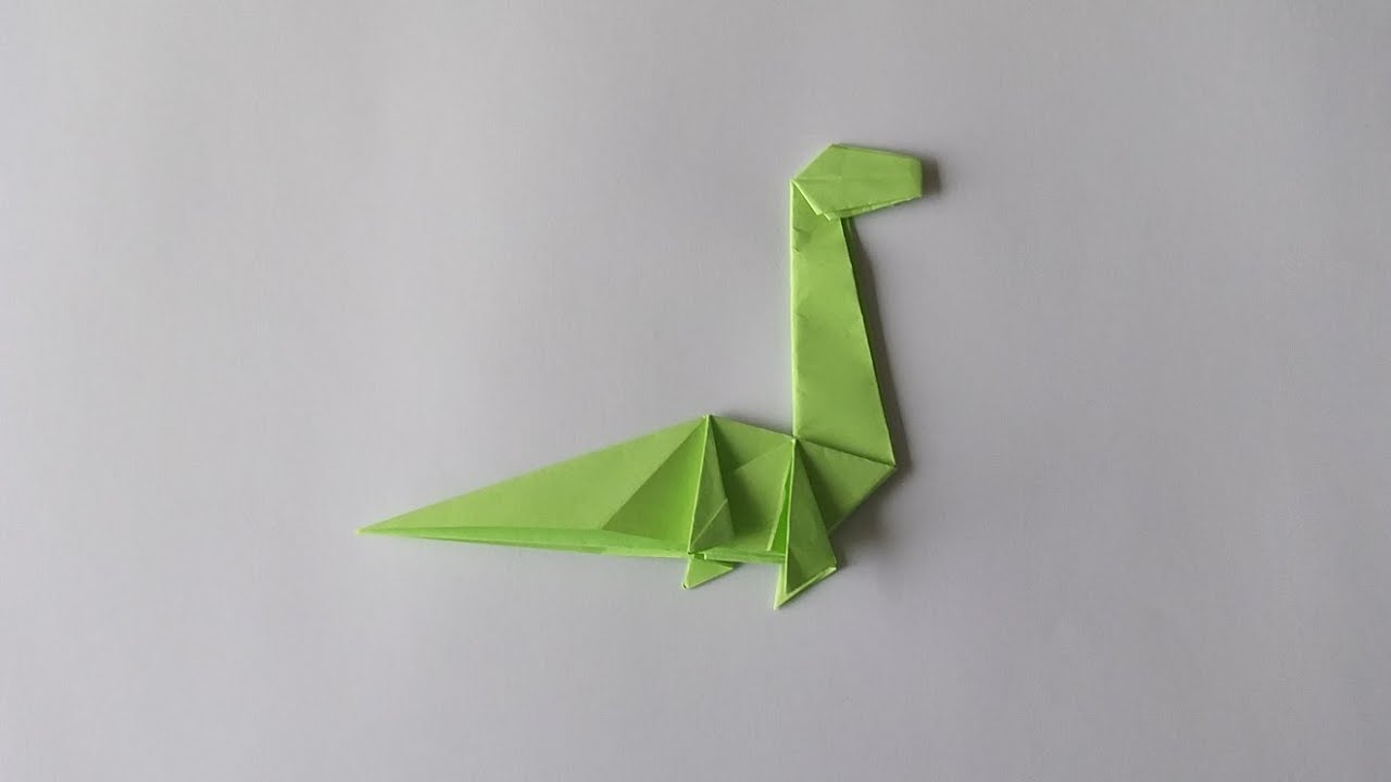 EASY ORIGAMI BRONTOSAURUS DINOSAUR ORIGAMI TUTORIAL | DIY DINOSAUR ...