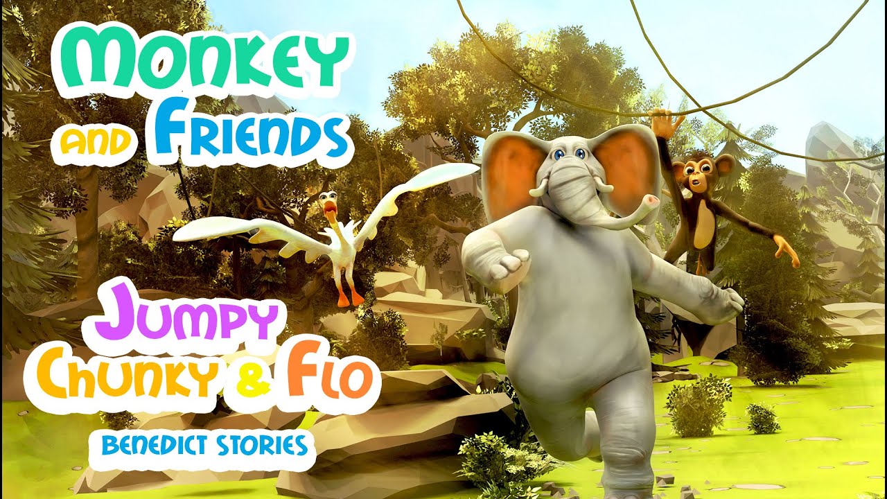 Monkey and friends - Jumpy, Chunky and Flo | Benedict Stories | 3D kids Animation | Nursery ...