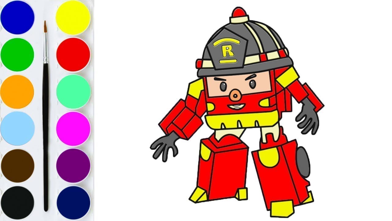 How to Draw Robocar Roy Character / Coloring Pages for Kids ...