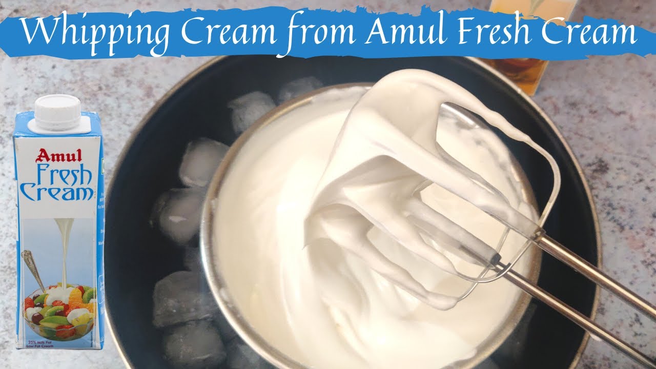 Whipped Cream from Amul Fresh Cream Recipe | Whipped Cream Recipe ...