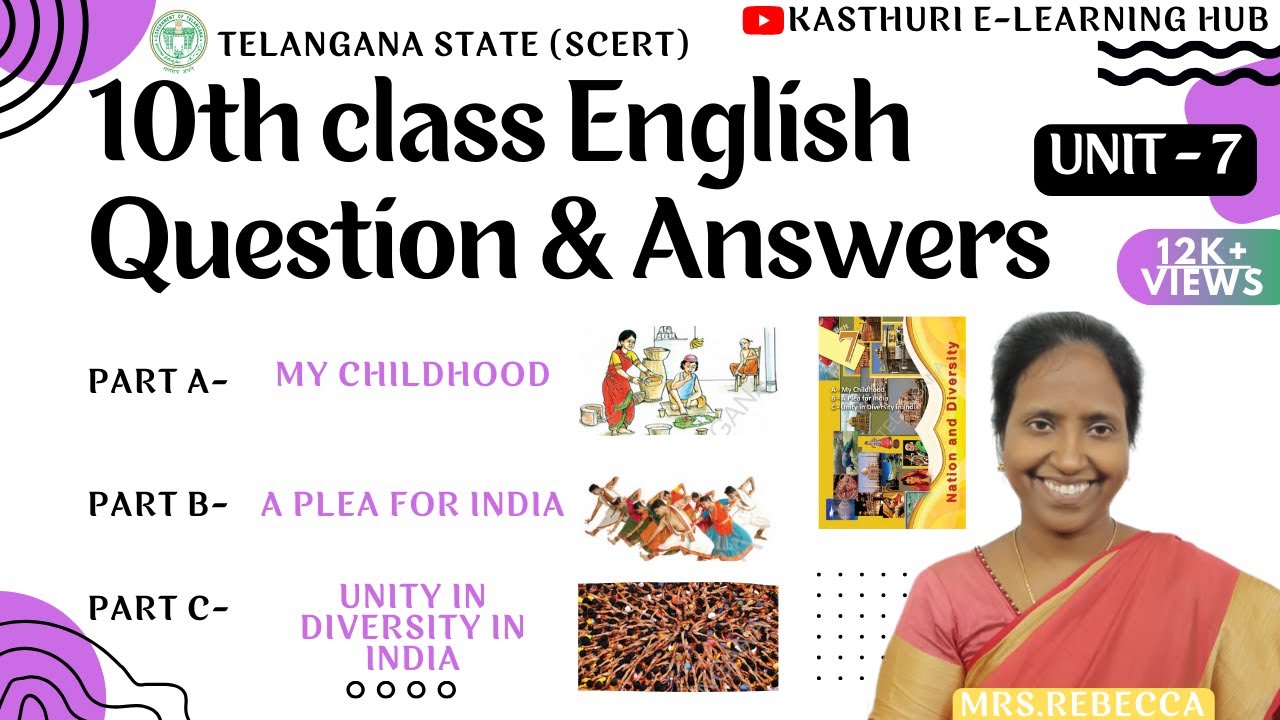10th Class English unit -7 question and answer Part A, B, C Textbook ...