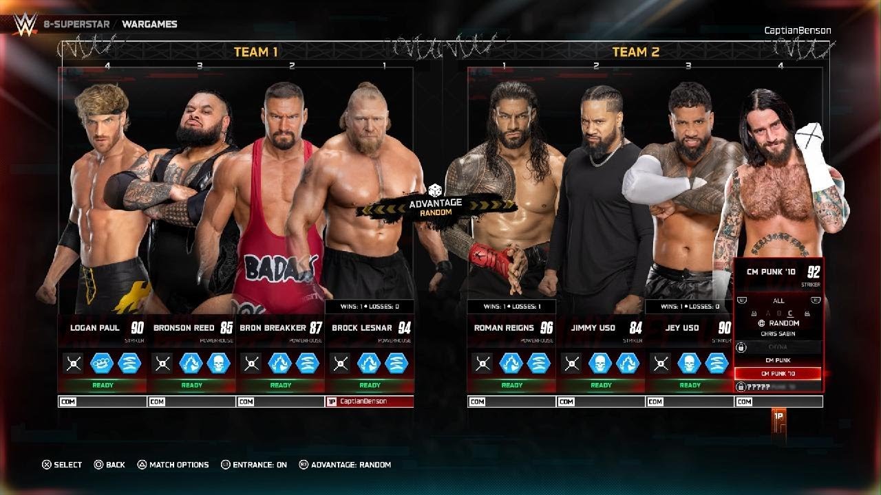 WWE 2K25 Team Brock vs Team Roman Survivor Series - YouTube