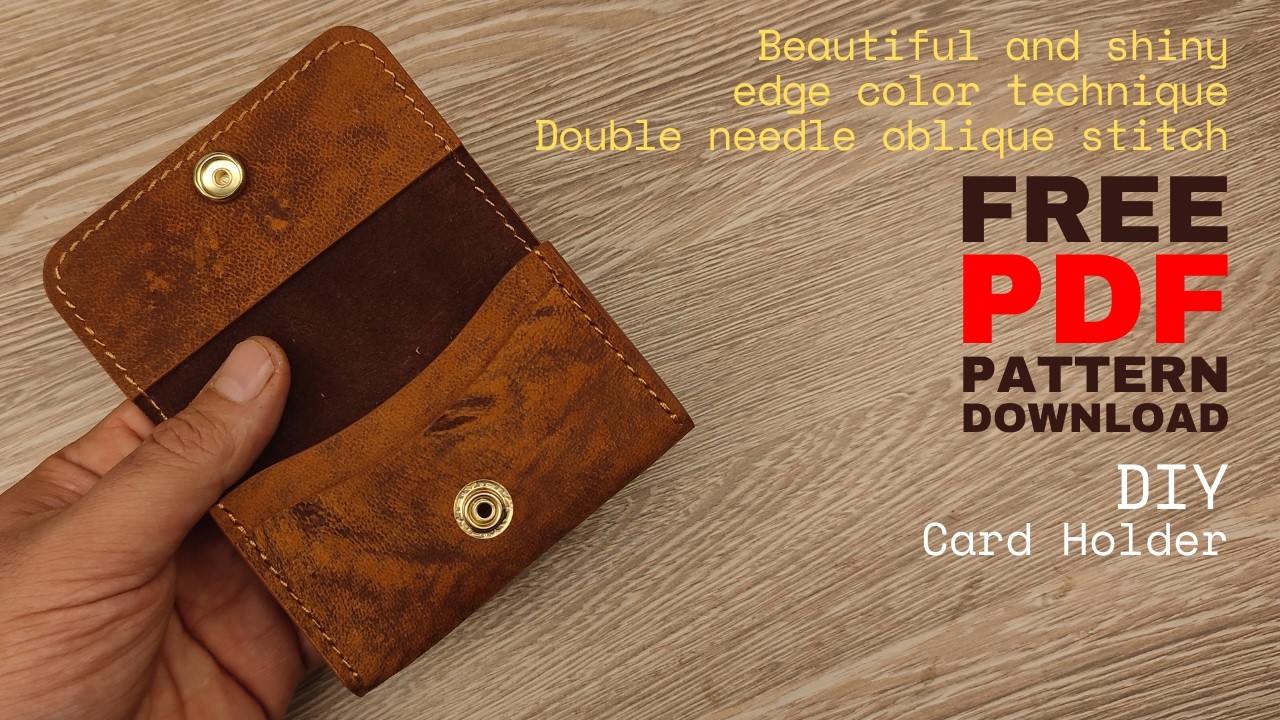 Making a leather card Holder | Making a leather business card bag ...