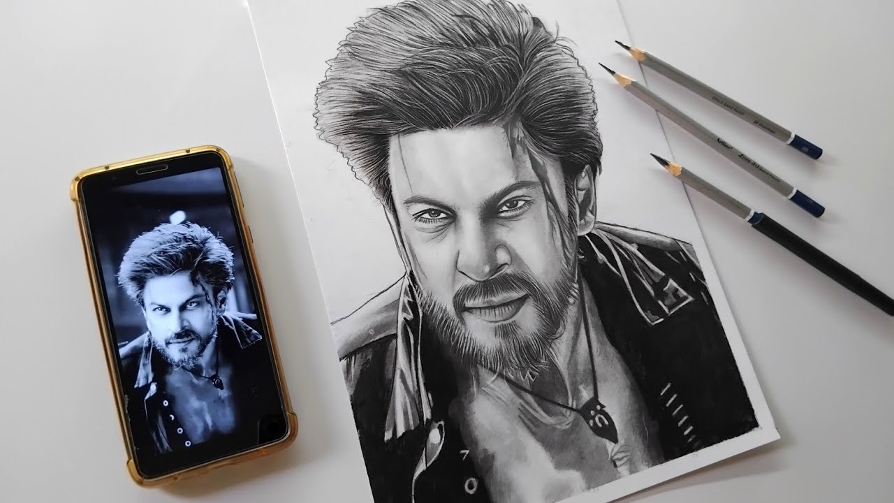 Jawan movie Vikram Rathore drawing, Shahrukh khan drawing - YouTube