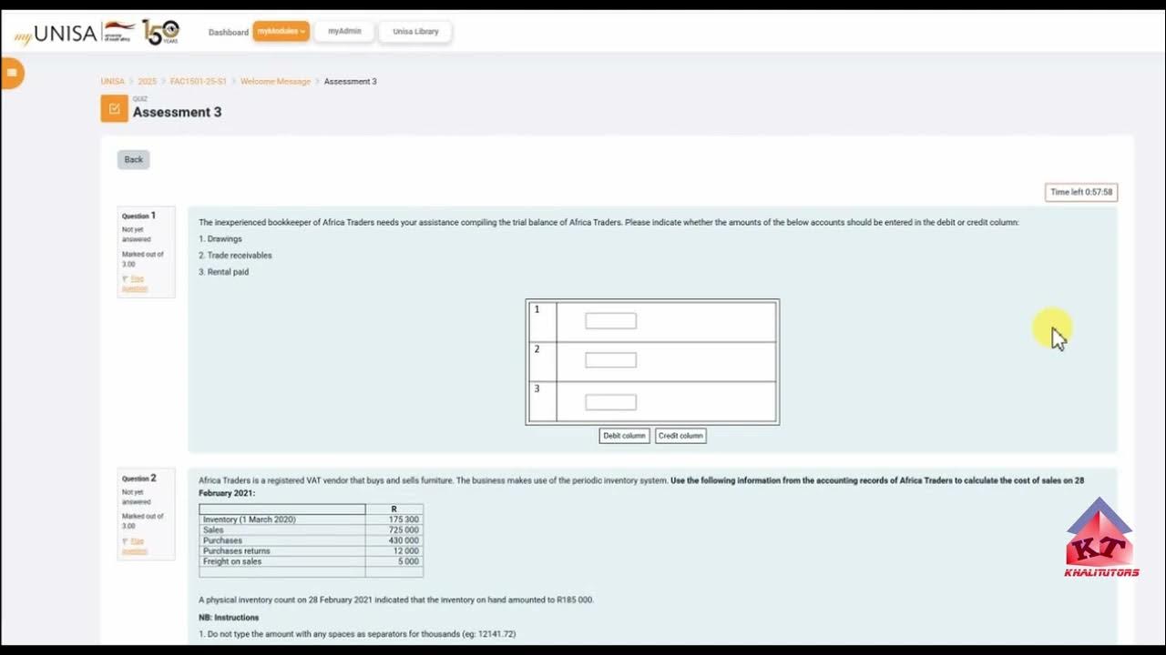 2025| FAC1501| ASSIGNMENT 3| PART 1| TRIAL BALANCE - YouTube