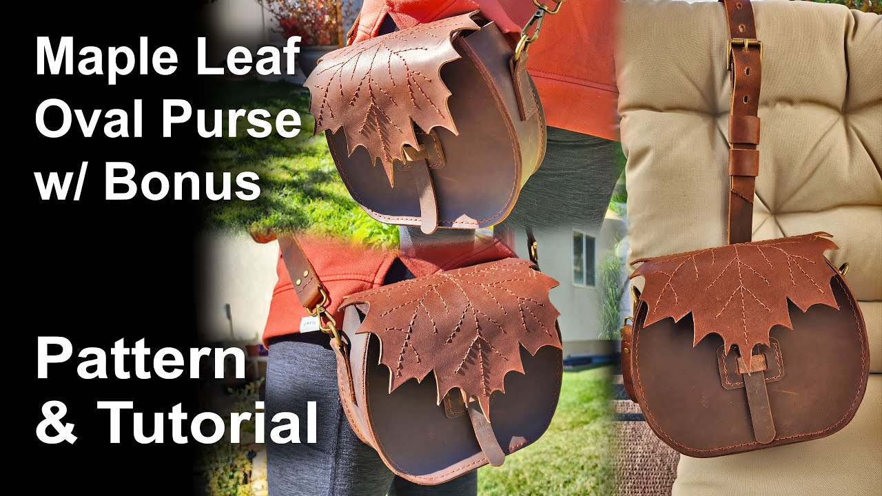 Make a Maple Leaf Leather Purse with easy DIY PDF pattern & tutorial ...