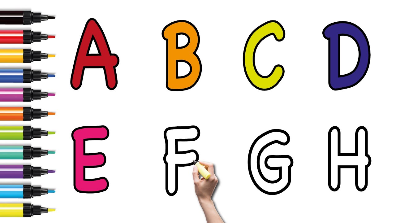 Learn Alphabet Abcd and Colors.Abcd nursery rhymes in English for Kids ...