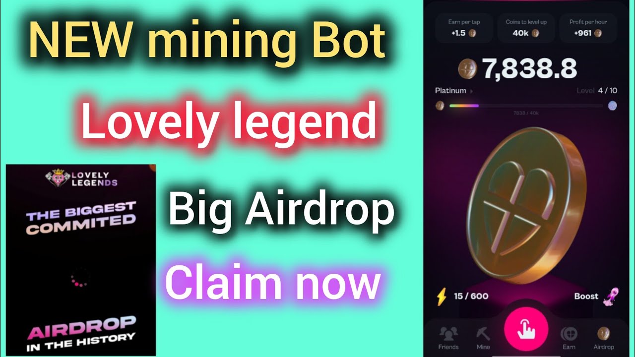 New Telegram Mining bot Lovely legend || Airdrop And Listing || New ...
