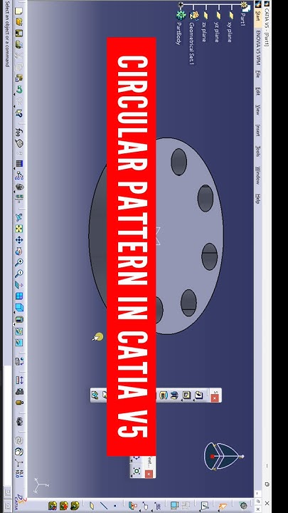 circular pattern in catia v5 | catia v5 commands | how to use circular pattern command - YouTube