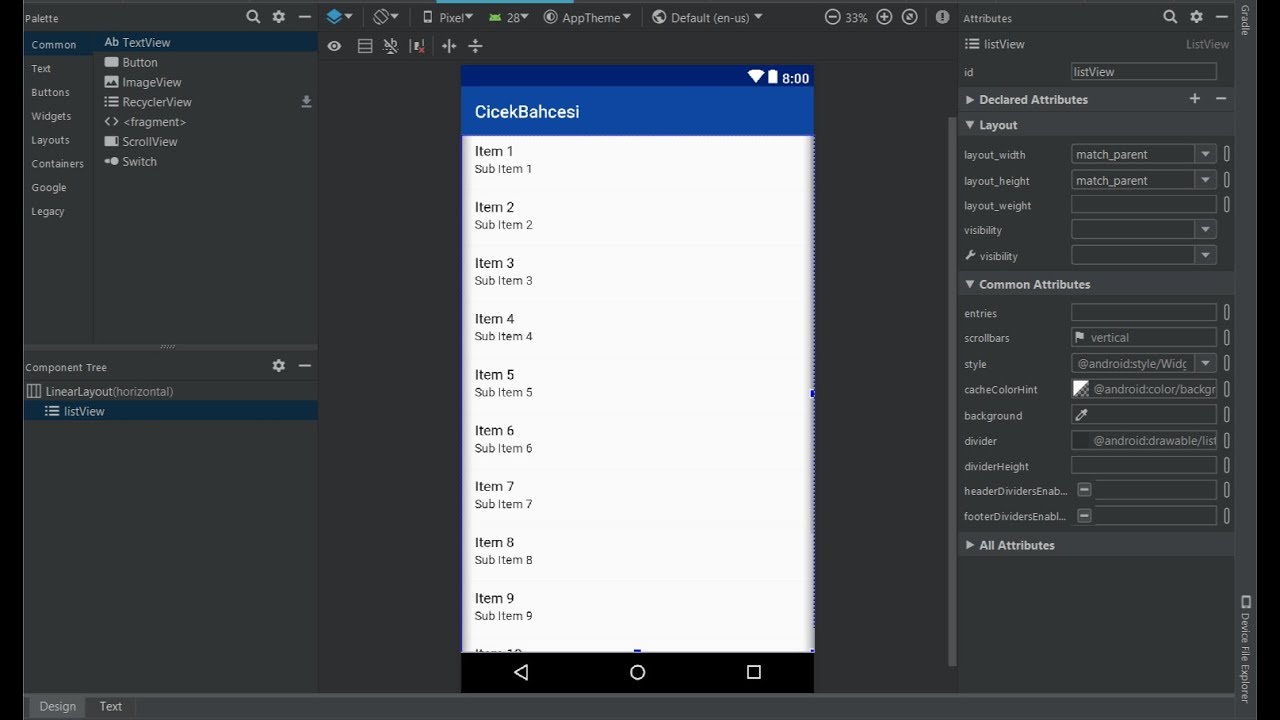 9.1 ListView layout tasarımı - ListView layout design - YouTube