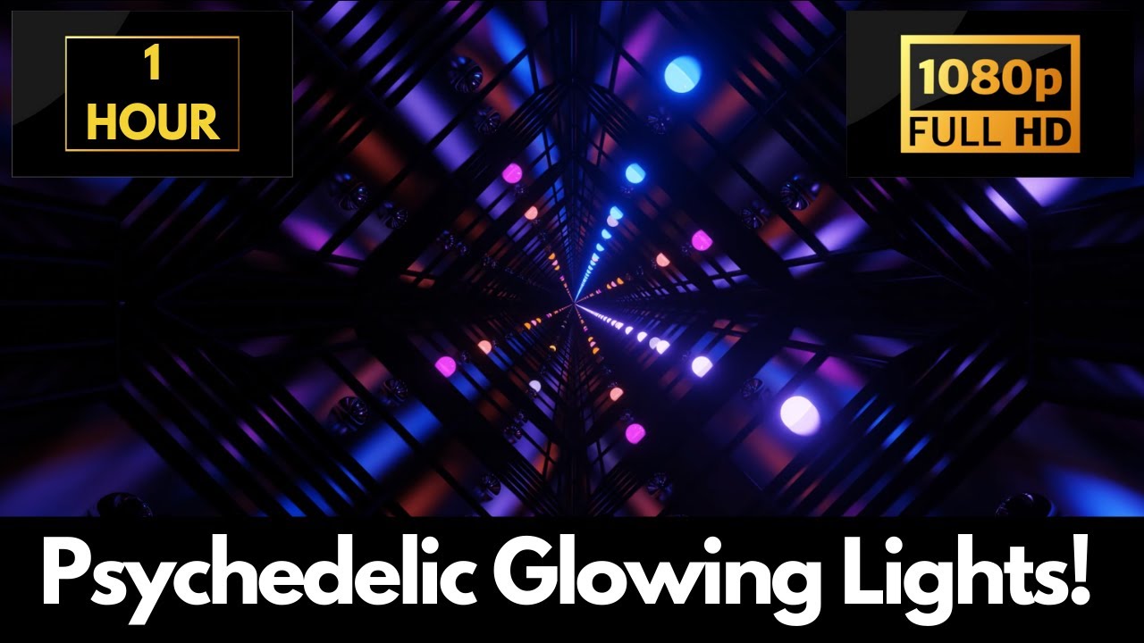 Psychedelic Glowing Neon Line & Flashing Lights Screensaver | 1 HOUR ...