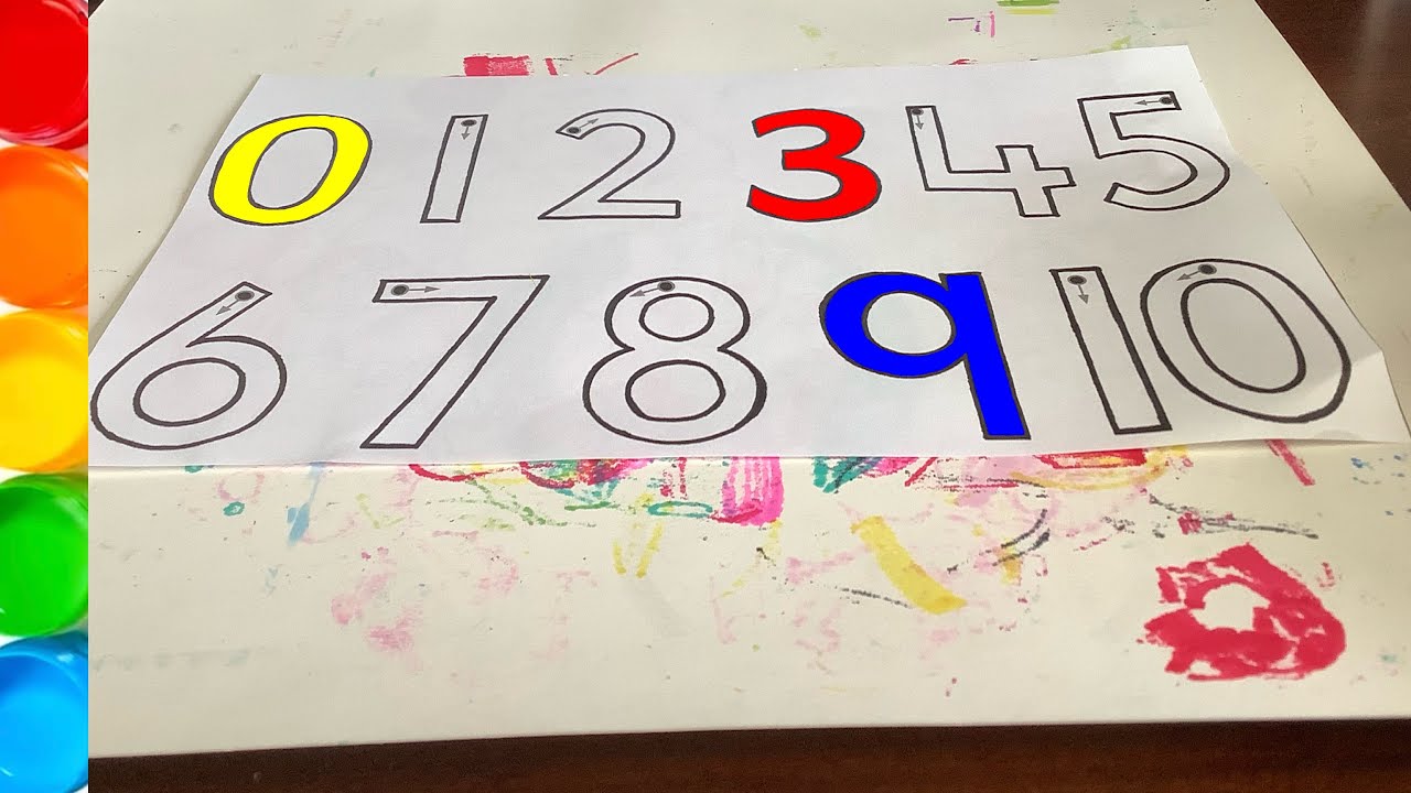 Tracing and Colouring Bubble Numbers 0-10 for Kids! - YouTube