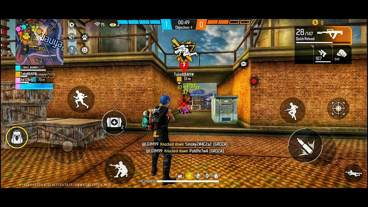 Free fire max 4 vs 4 gameplay video (Android/ios) 2023 (Squad team ) # ...