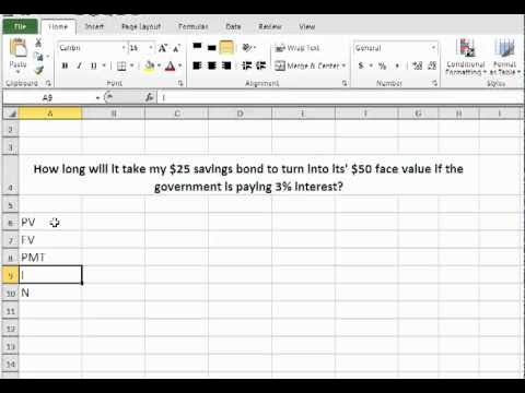 Calculating the Number of Periods (N or NPER) using Excel - YouTube