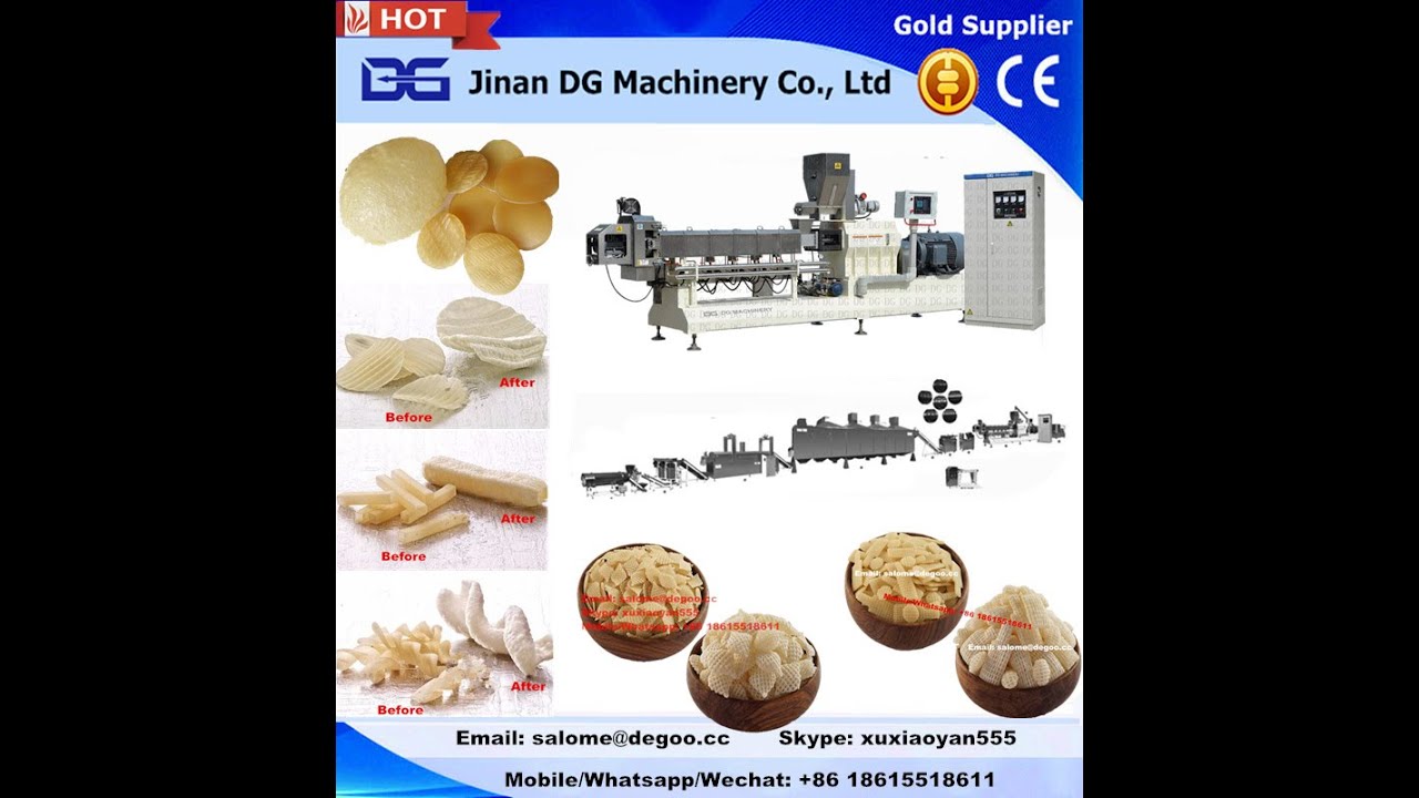 fried 2d/3d snack pellets papad fryum extruder machine production line ...
