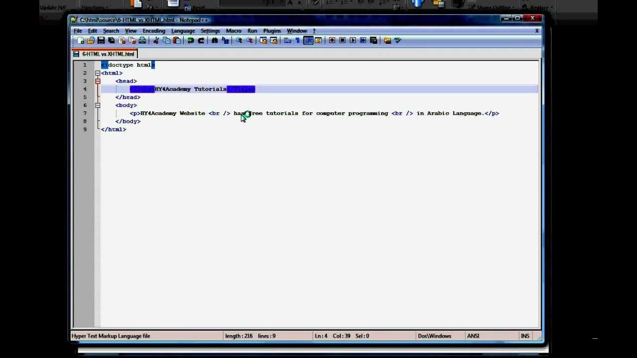 6 HTML vs XHTML in Arabic - YouTube